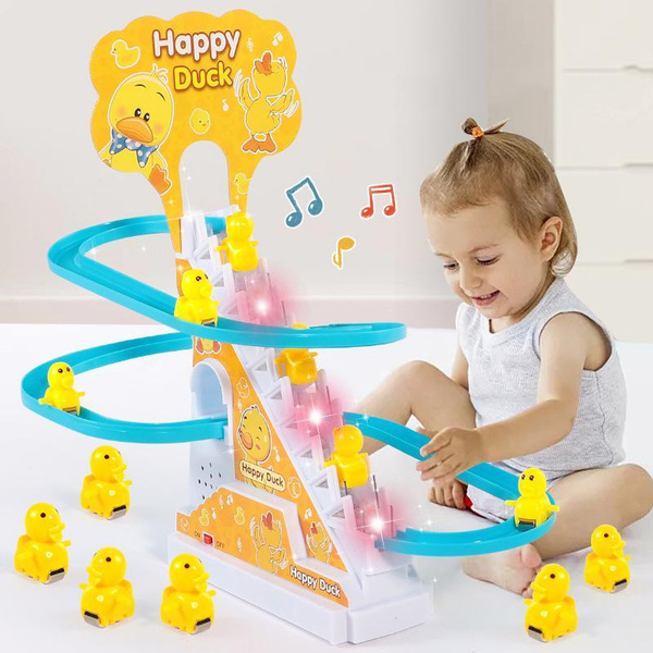 Small Ducks Climbing Toys Electric Duck Climbing Stairs Tracks Slide ...