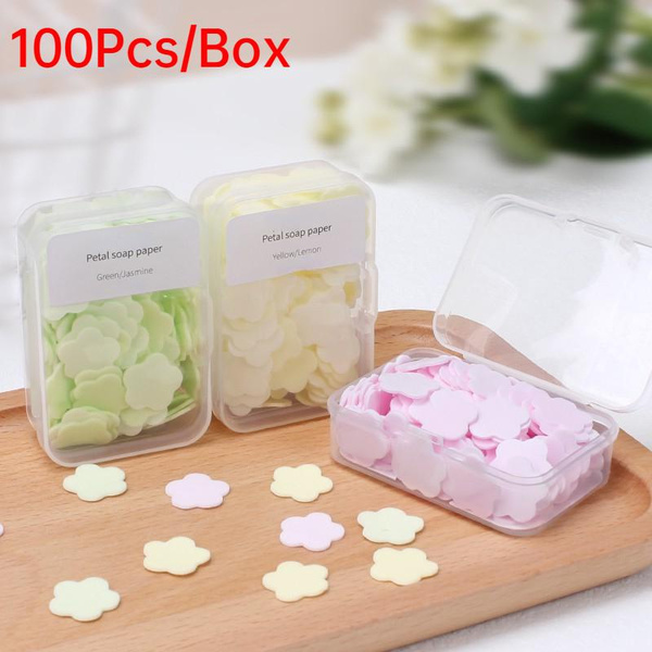 100Pcs/Box portable Skin friendly fresh hand washing toilet soap Slice ...
