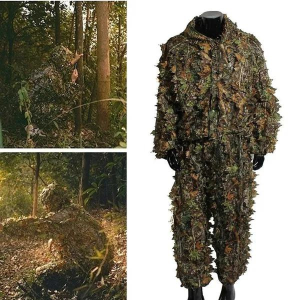 3D Leaves Tactical Camouflage Clothing Camo Ghillie Suit Bionic ...