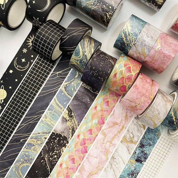 5/8/10/12 Rolls/set Gold Foil Washi Tape DIY Bullet Journal ...