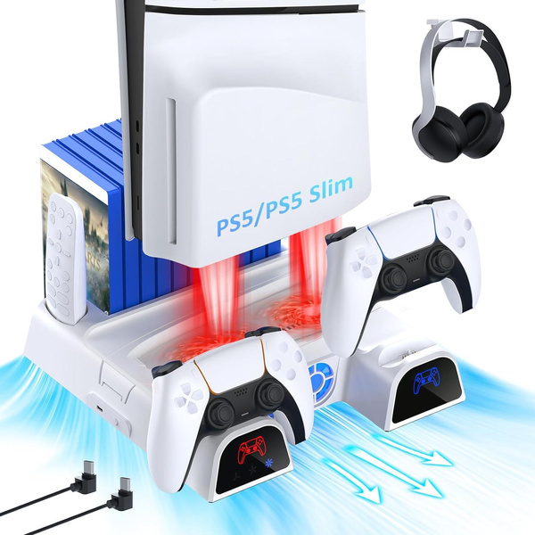 OIVO PS5 Cooling Fan,Playstation 5 Vertical Stand,Dual Controllers ...