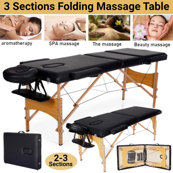 2/3 Section Portable Folding Massage Table Height Adjustable Massage ...