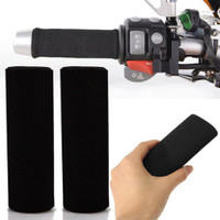 2PCS Universal Motorcycle Handlebar Grip Cover Anti Vibration Soft Foam ...