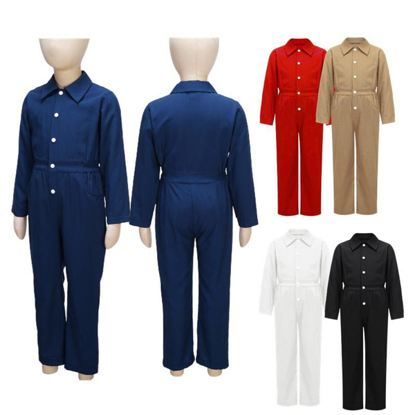 Kids Boys Halloween Cosplay Costume Coverall Mechanic Boiler Suit ...