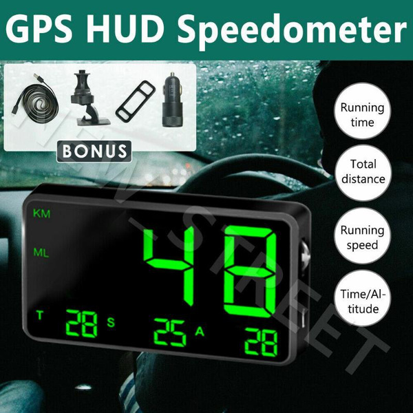 NEW Universal HUD Head UP GPS Speedometer Digital Display Car Speed ...