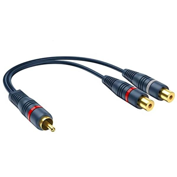 Rca Splitter 1 Male 2 Female Rca Y Splitter Rca Cable Audio Video Splitter Adapter Extension
