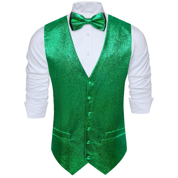 Mens Bright Color Suit Vests Shiny Silm-fit V-Neck Party Dress ...