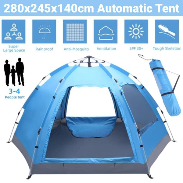 3-4Person Outdoor Automatic Camping Tent Instant Pop Up Waterproof Anti ...