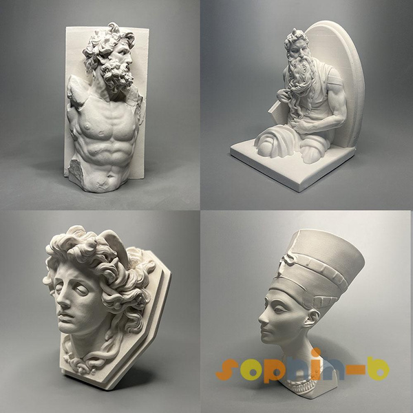 Art Ancient Greek Zeus Moses Nefertiti Medusa Plaster Head Sculpture ...