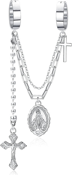 Gothic Punk Ring with Women's or Men's Chain Paper Clip Link Chain ...