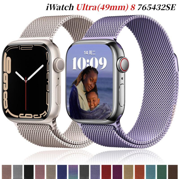 Stainless Steel Watch Band Magnetic Loop Strap for Apple Watch Ultra ...