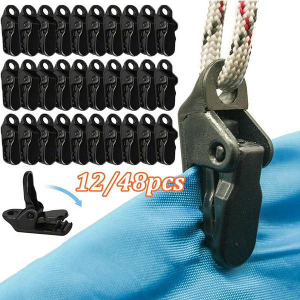 12/48pcs Tent Clamps Plastic Tarp Clips Hook Canvas Tighten Tool ...