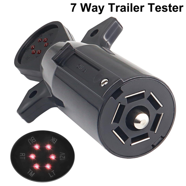 7-Way Blade Trailer Light Wiring Circuit Tester Round Adapter Pin Plug ... 7-Way Blade Trailer Light Wiring Circuit Tester Round Adapter Pin Plug ...