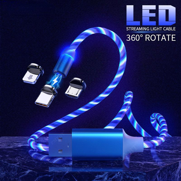 Magnetic Current Luminous Lighting Charging Mobile Phone Cable Cle Usb ...