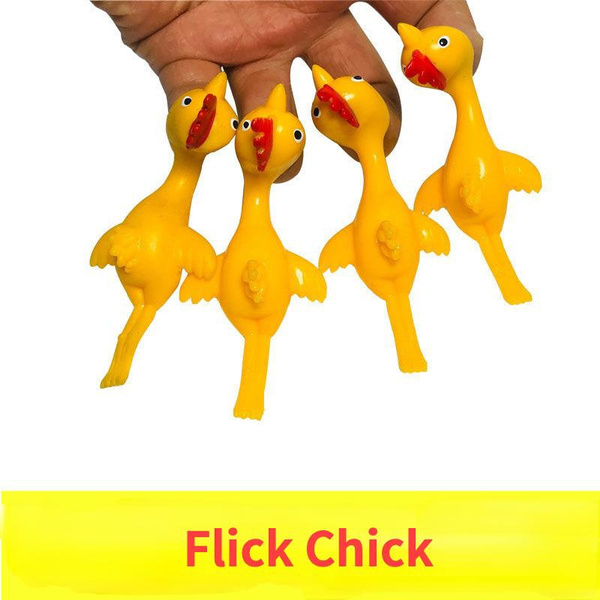Bounce Chick Flying Chicken Finger Stretchy Funny Rubber Chicken Party ...