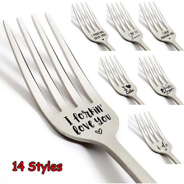 2023 Valentines Day I Forking Love You Funny Engraved Forks Stainless ...
