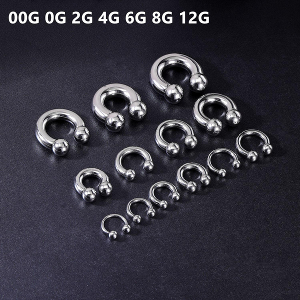 1 PC Stainelss Steel Horseshoe Septum Nose Ring Internal Threaded Big ...