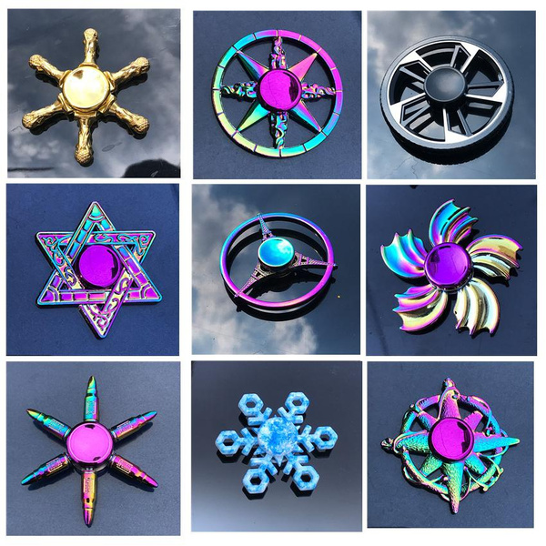 Metal Rainbow Fidget Spinner Colorful EDC Hand Spinner Anti-Anxiety Toy ...