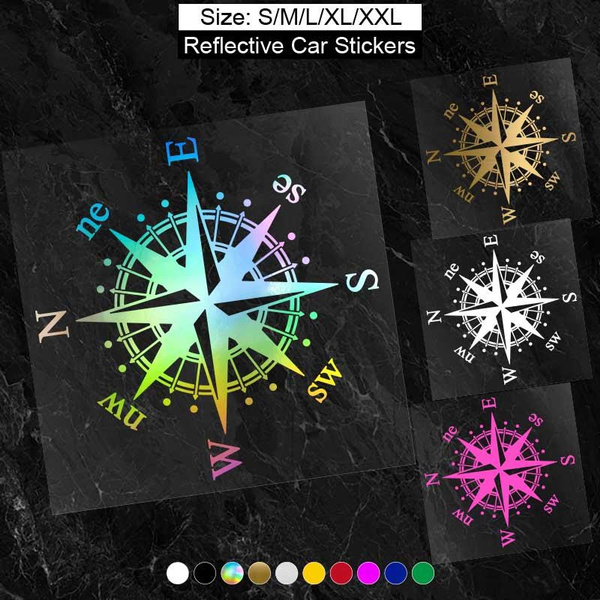 1PC Compass Car Styling Decals Art Car Stickers Universal Reflective ...