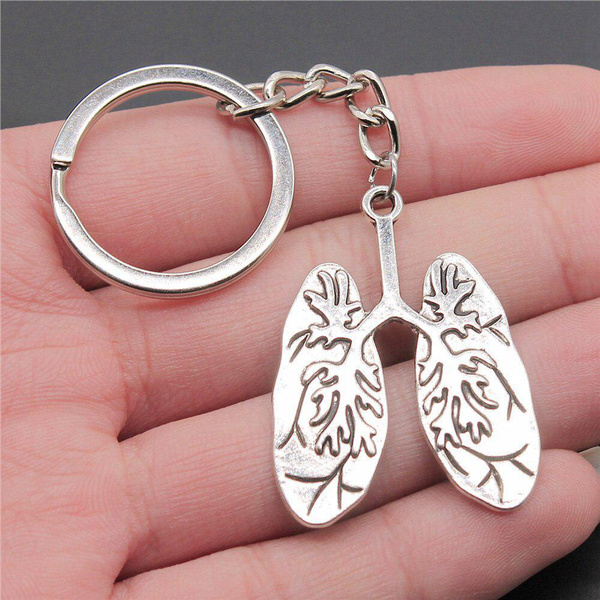 1 Piece Anatomical Lung Charms KeyChain Key Ring Handmade DIY Craft ...