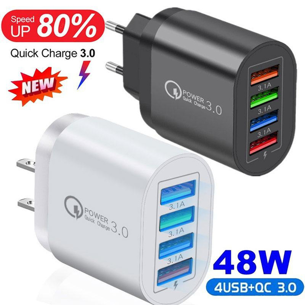 New Supercharge USB Charger Quick Charge 4 Port Fast Charging Wall ...