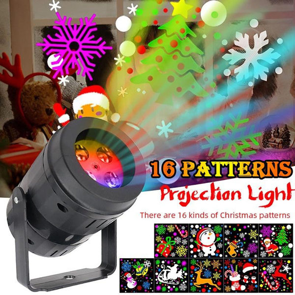 2022 Christmas LED Projection Light 16 Xmas Patterns Laser Light ...