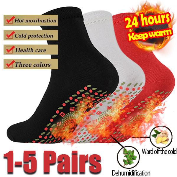 1/2/3/5 Pairs Unisex Winter Warm Self-Heating Health Socks Pain Relief Outdoor Anti-Cold Therapy ...