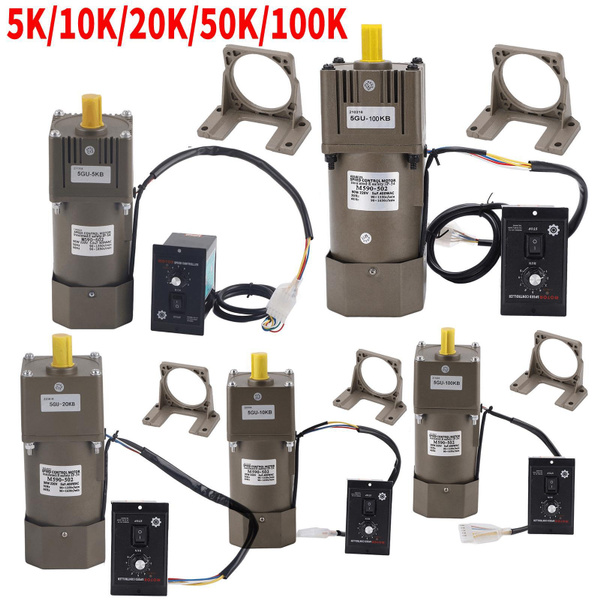 Electric Gear Motor AC 220V 90W Single Phase Asynchronous Gear Motor ...