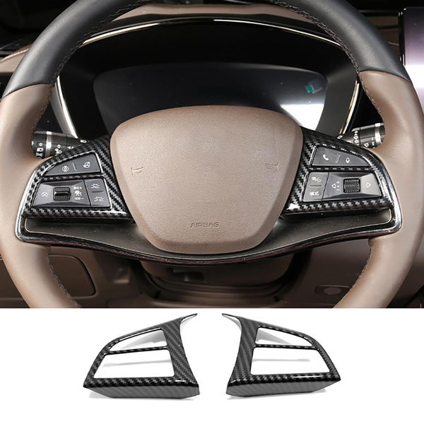 ABS Carbon Fiber Steering Wheel Switch Bezel Trim For BYD HAN EV 2021 ...
