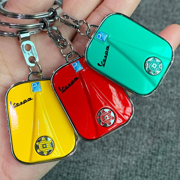 Chrome Keychain Zinc alloy KeyRing Key Chain For Piaggio Vespa ...