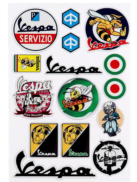 Reflective Motorcycle Stickers Italy Flag Case Decals For PIAGGIO VESPA ...