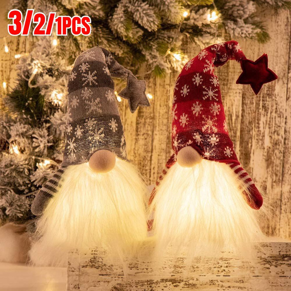 3/2/1PCS Newest Cute Gift Handmade Christmas Gnome Tomte with Light ...