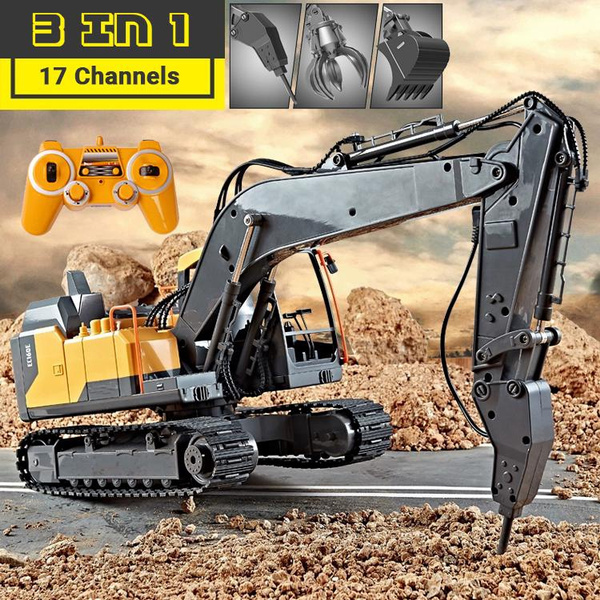 RC Excavator 3 in 1 Construction Truck Metal Shovel and Drill 17 ... RC Excavator 3 in 1 Construction Truck Metal Shovel and Drill 17 ...