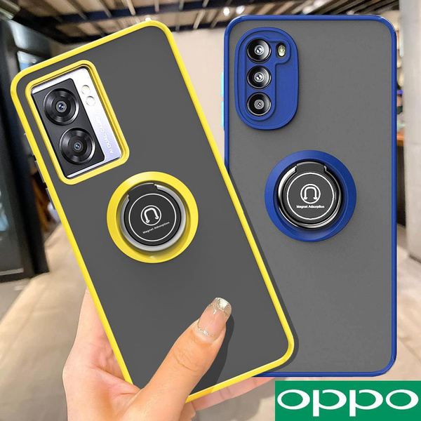 Luxury Shockproof Translucent Matte Case with Metal Stand for OPPO Reno ...
