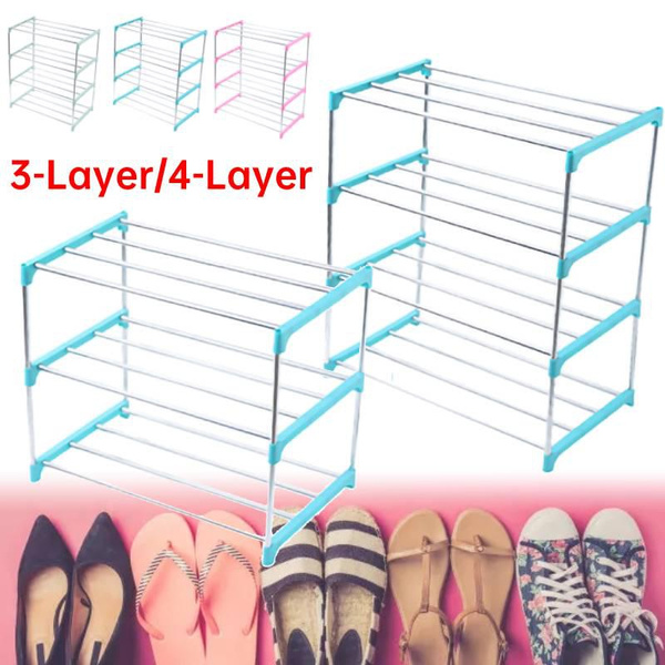 Stainless Steel Shoe Rack, 3-Layer/4-Layer Assemble Shoe Storage Rack ...