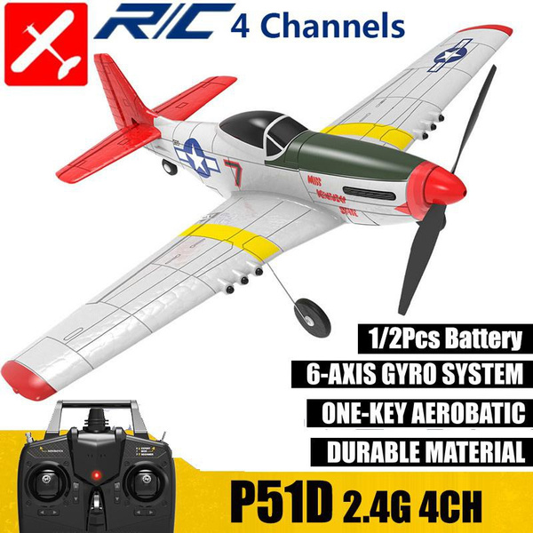 2.4G 4CH P51D RC Airplane Fighter One-key Aerobatic Remote Control ...