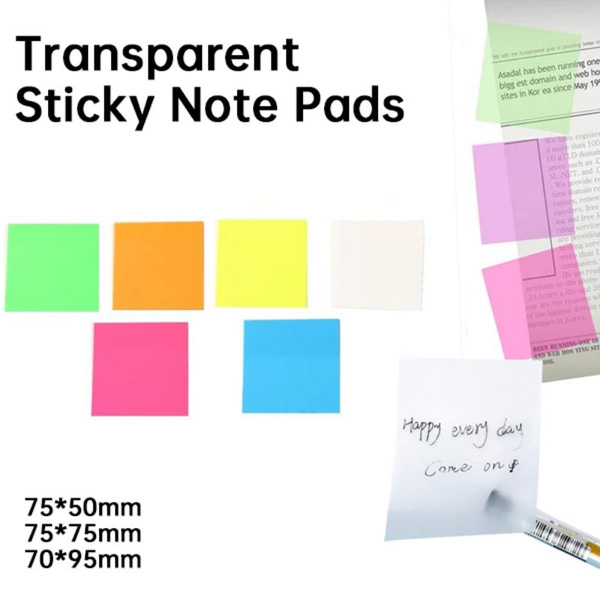 50 Sheets Transparent Memo Pad Posted It Sticky Planner Sticker Note ...
