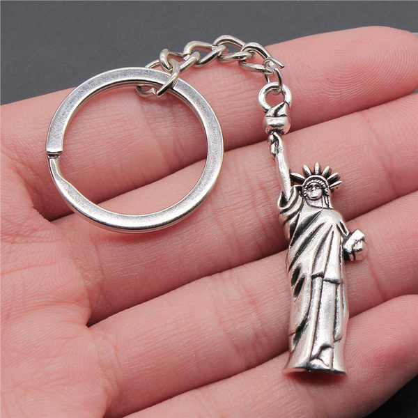 1pcs Zinc Alloy Statue Of Liberty Charms Key Chains Keyring Men Newborn ...