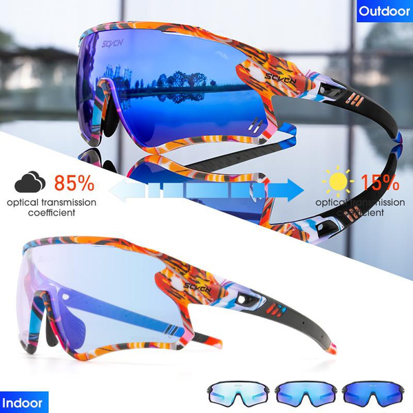 Photochromic Sunglasses Outdoor Mountain Bike Glasses Men Women Cycling Goggles UV400 Sport ...