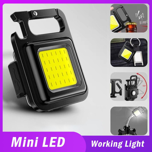 Mini flashlight rechargeable Glare COB Keychain Light USB Charging ...