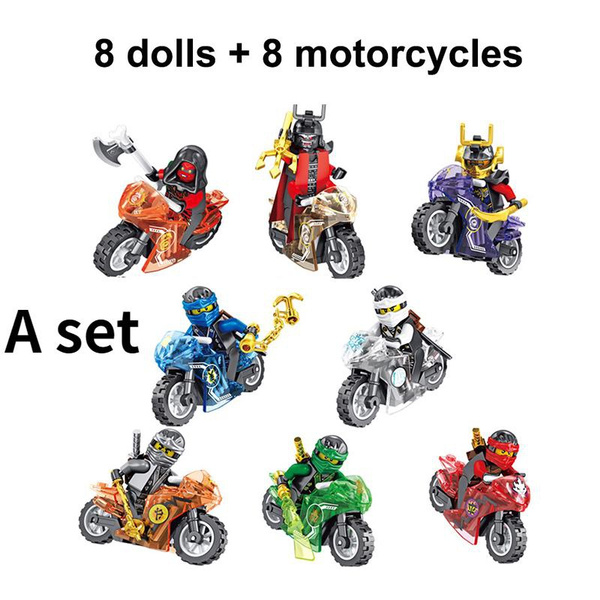 3 Style 8Pcs/Set Ninja Motorcycle Action Figures Building Blocks Toy ...