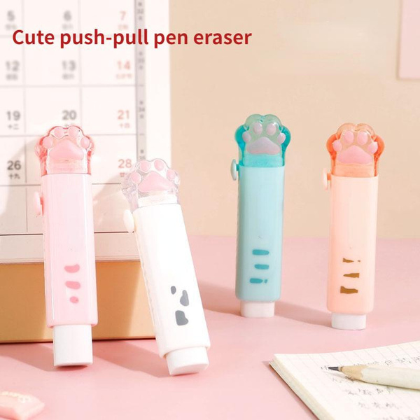 Portable cat claw eraser Cute push-pull pen eraser Clean without ...