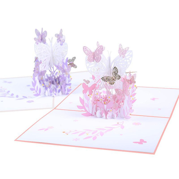 3D Butterfly Greeting Cards Letter Papers Envelopes Wedding Invitation ...