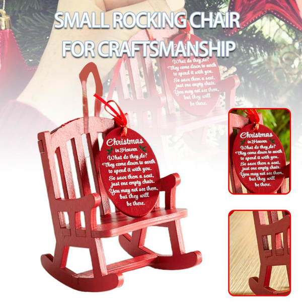 1pc Christmas In Heaven Memorial Ornament Mini Wooden Rocking Chair ...