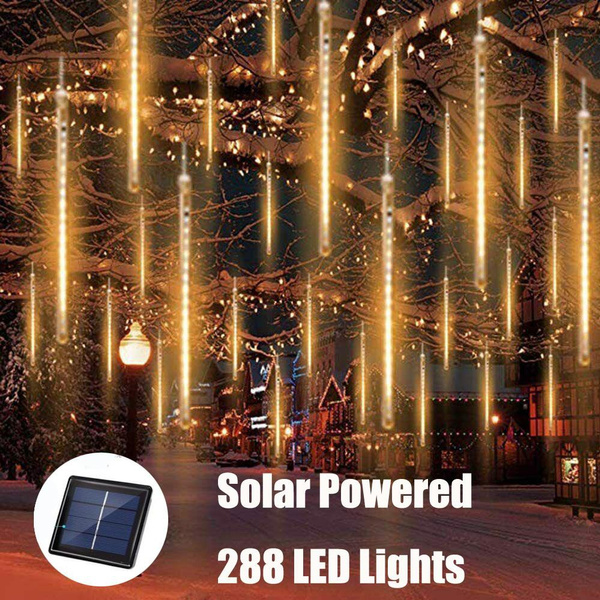 Solar Powered 288 LED Lights Outdoor Tree Decor Light Strap Meteor ...