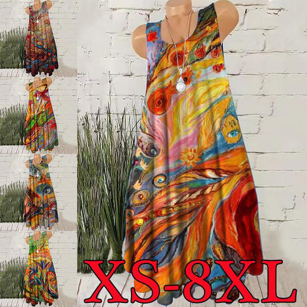 Women's Casual Sleeveless Summer Loose Oversize Dress XS-8XL | Wish