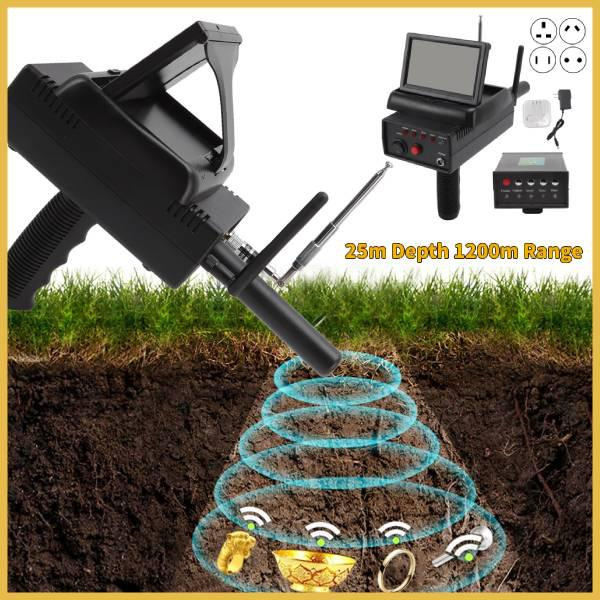 NEWEST 25m Depth 1200m Range Metal Detector Locator AKS Display Screen ...