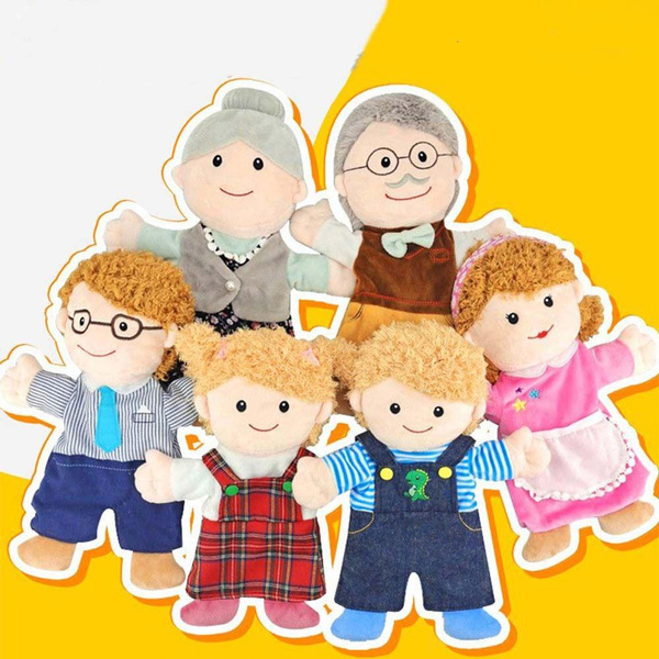 Children Cartoon Grandpa Grandma Hand Puppet Baby Talking Educational ...