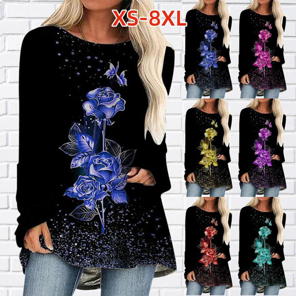 XS-8XL Women's Fashion Autumn and Winter Clothes Casual O-neck Long ...