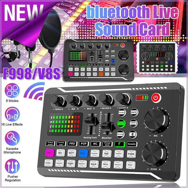 Sound Effects Board,F998/V8S Sound Card for Voice Changer Podcast Kit ...